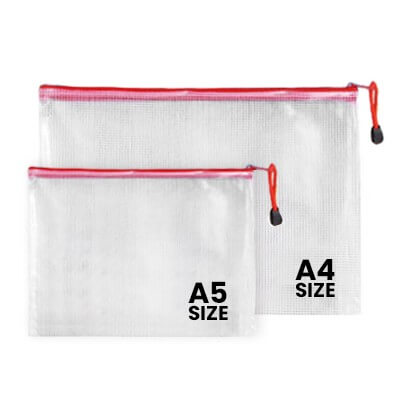 PVC TRANSPARENT NETTING POUCH – A4 SIZE GTTG49-F072 – Freemiums.MY