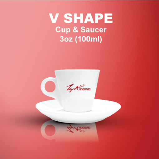 V SHAPE CUP & SAUCER 3OZ-F001 – Freemiums.MY